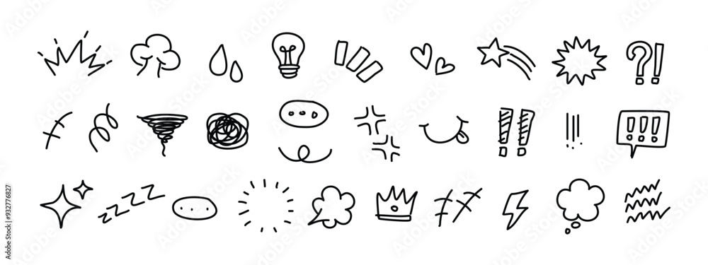 Sketch line style elements set , elements Hand-drawn style, Hand drawn ...
