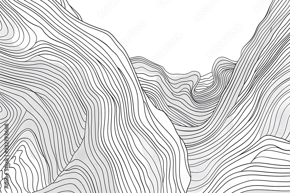 Topographic line patterns, a topography map background with contour ...