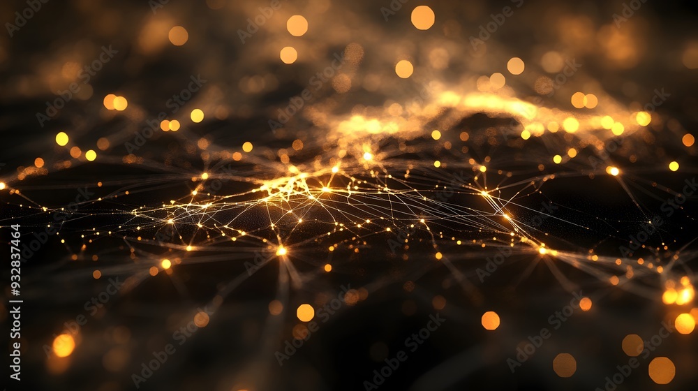 Glowing AI Powered Neural Network Visualized as Interconnected Web of ...