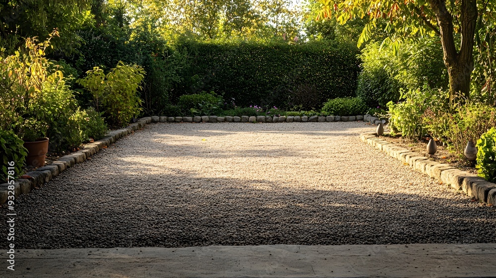 Foto de Petanque Terrain with Gravel Surface and Boundary Markers ...