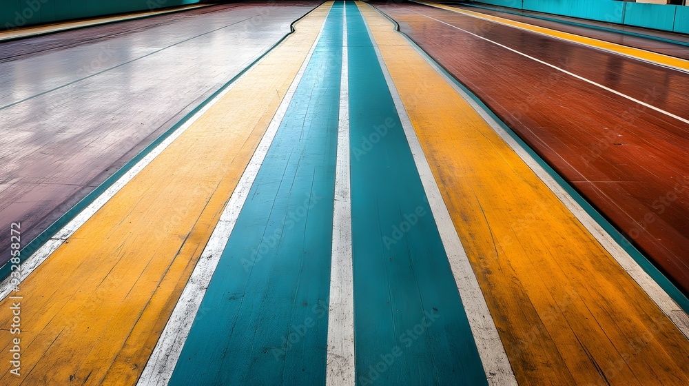 Vibrant Indoor Roller Derby Track with Banked Turns and Clear Lines ...