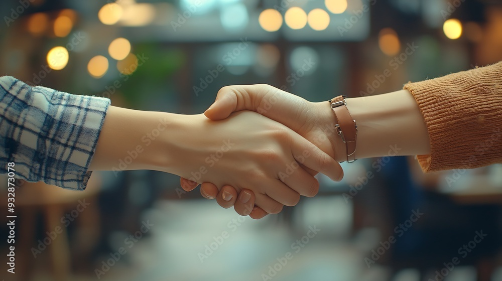 Team handshake and office with deal of creative staff with success and ...