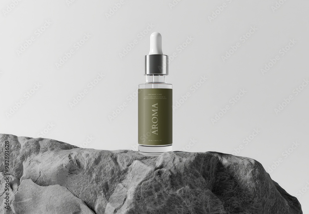 Branding Product Packaging Dropper Bottle Label Mockup With Generative ...