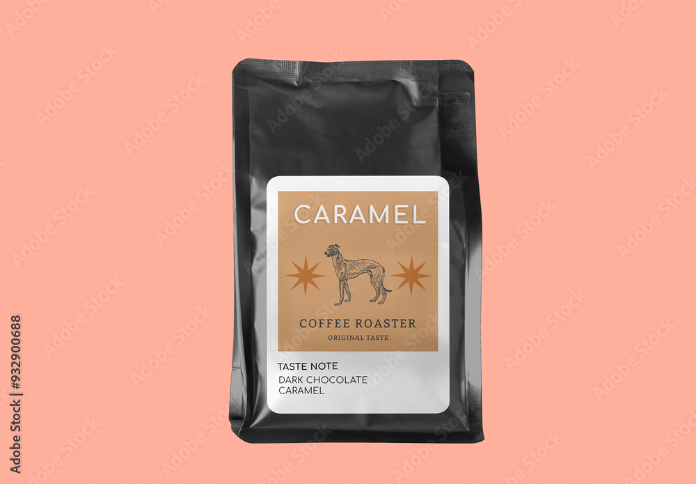 Branding Product Packaging Coffee Bean Bag Label Mockup Stock Template ...