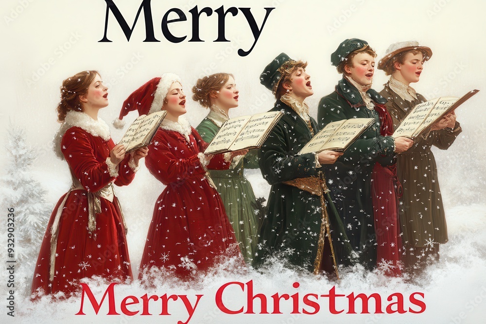 Photo & Art Print Christmas Carolers Collage: Images of carolers in ...
