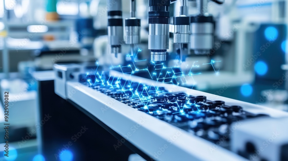 Advanced automation technology in a factory, showcasing machine ...