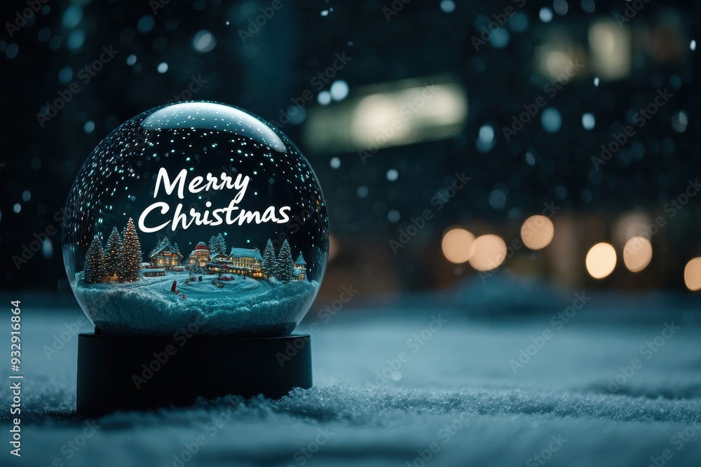 Christmas Snow Globe Collage: Images of snow globes with scenes of ...