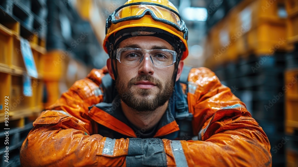 top view of worker lying,floor after accident in factory first aid ...