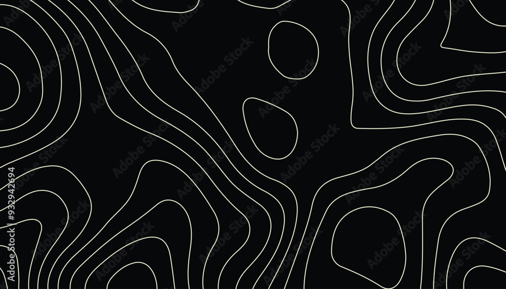 Topographic gradient line map. Abstract circle lines background ...