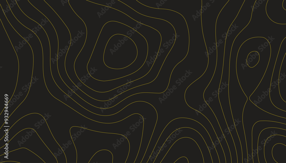 Topographic gradient line map. Abstract circle lines background ...