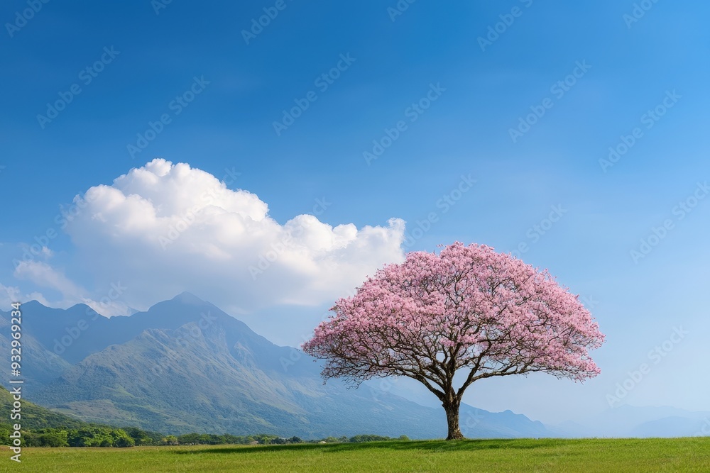 Lagerstroemia speciosa, commonly known as the Jarul tree, isolated on a ...