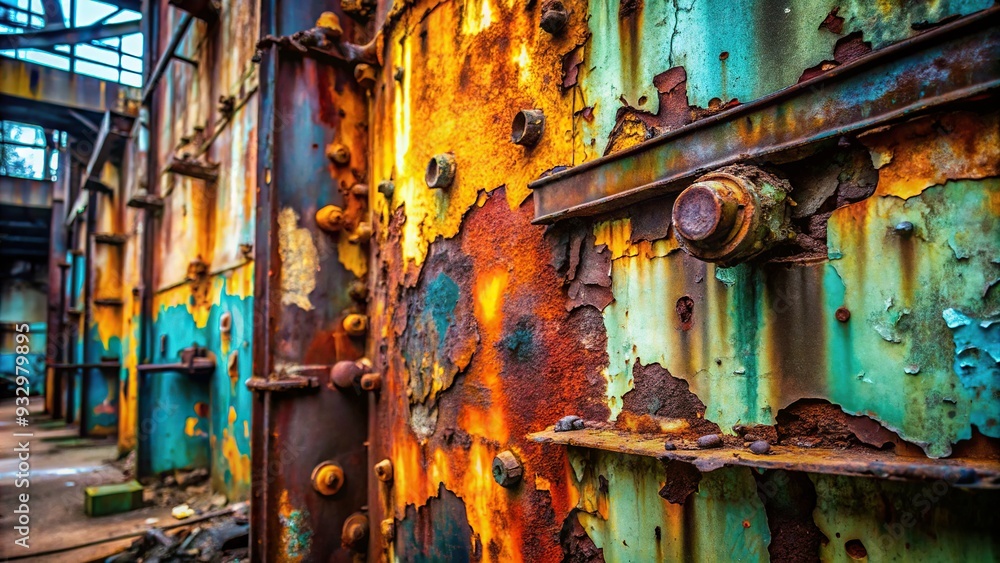 Corroding steel decay abstract expressionist vibrant colors emotive ...