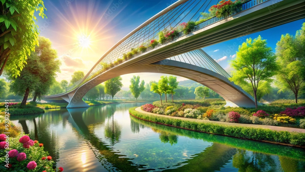 Futuristic city with smart ecosystems: interactive screens display real ...