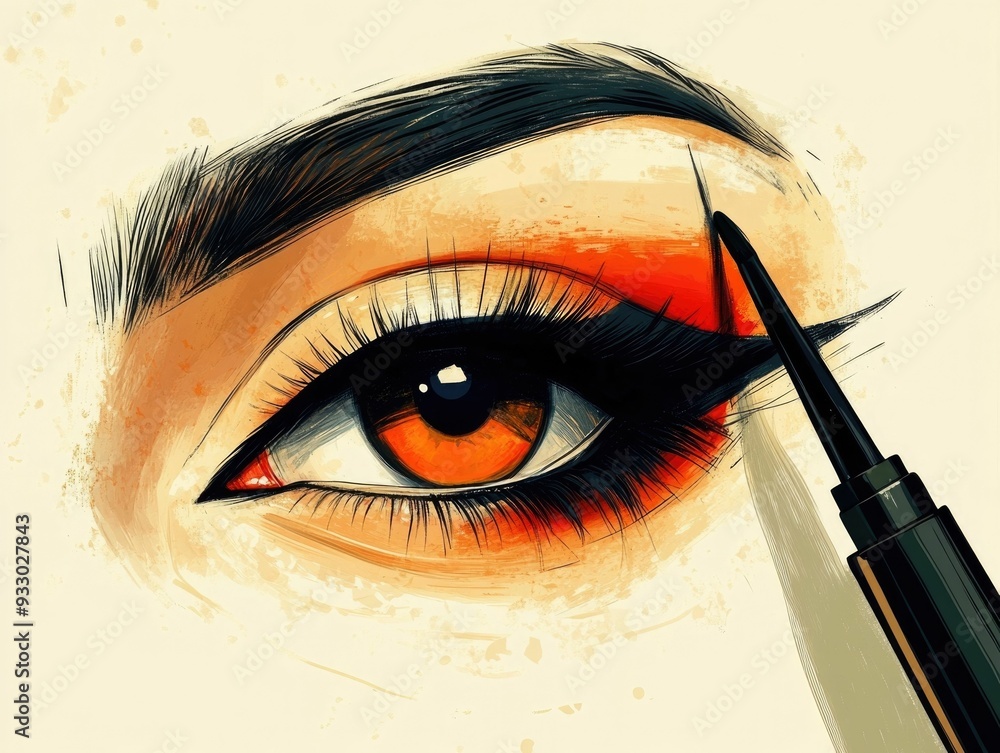 Step by step tutorial for drawing a perfect cat eye eyeliner look using ...