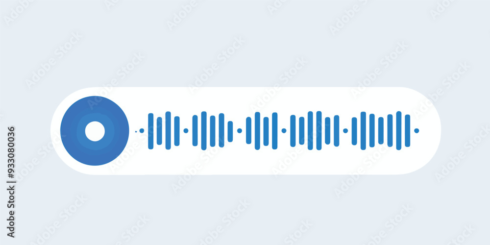 Voice message, audio chat interface and record play bubble, vector ...