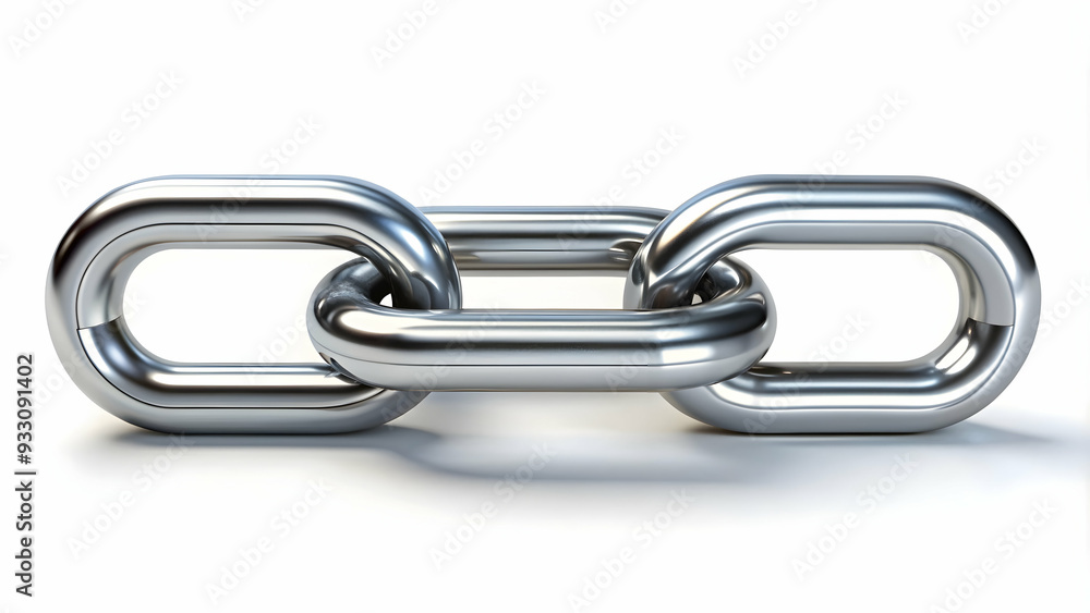 3d Flat icon as Chain and a link symbolizing connection and strength ...