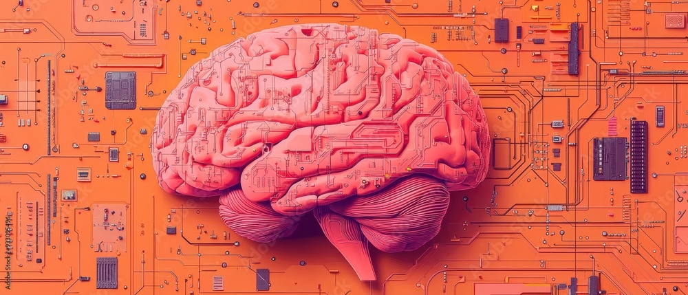 Brain-inspired neuromorphic chip design Stock Illustration | Adobe Stock