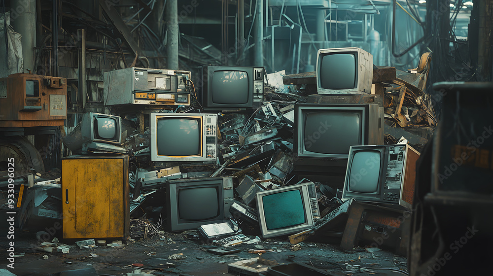 Waste yard Collection disposal electronic pollution refrigerators ...