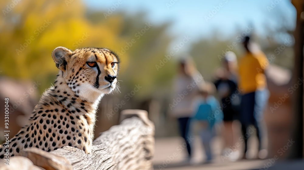 Captivating interaction between a cheetah and people at a wildlife park ...