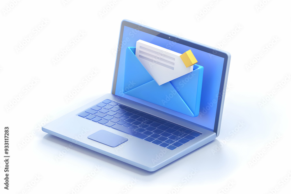 3d Flat icon as Thank you email and a thank you note symbolizing ...