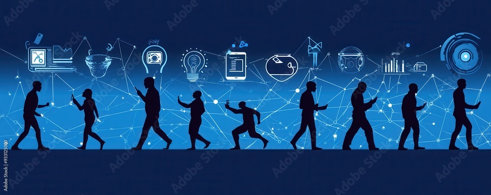 Diagram illustrating the evolution of humans showcasing technological ...