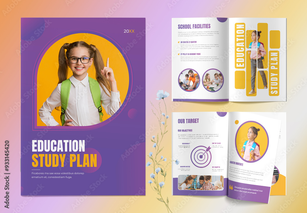 Education Study Plan Brochure Stock Template | Adobe Stock