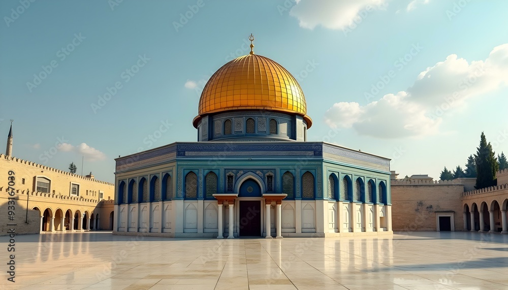 Al-Aqsa Mosque located in Jerusalem, a magnificent mosque building with ...