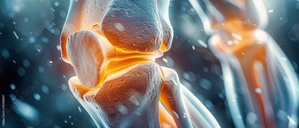 Cross-section of a knee joint, with jagged lines indicating meniscus ...