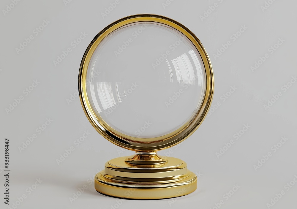 Mockup of square glass trophy in 3d. Mockup with empty acrylic award ...