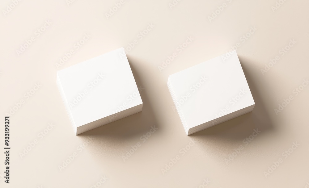 Mockup set of plain trifold brochures. Square book cover template with ...