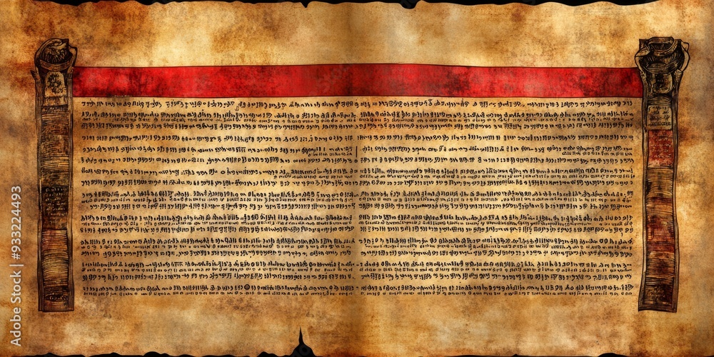 Ancient Hebrew Scroll: AI-Generated Illustration of Prophetic Parchment ...