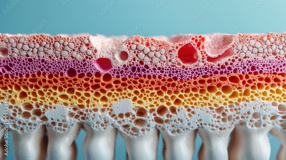 Detailed Cross-Section of Bone with Periosteum and Endosteum Layers ...