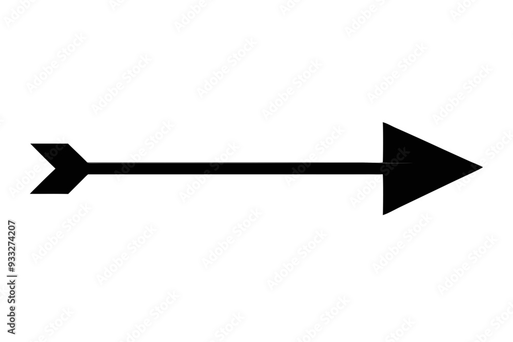 a simple black arrow pointing to the right. The arrow has a straight ...
