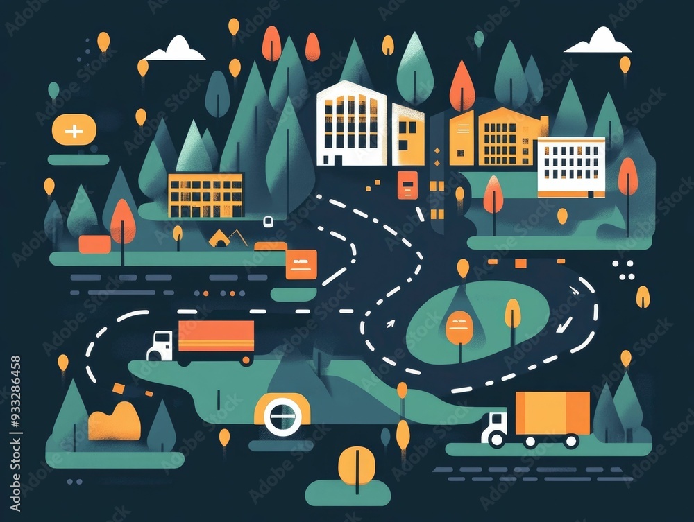 Multimodal Logistics Tracking and Optimization Dashboard Flat Design ...