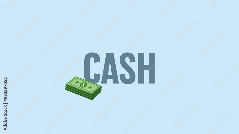 Cash stack symbol with „CASH“ written next to it. Money themed ...