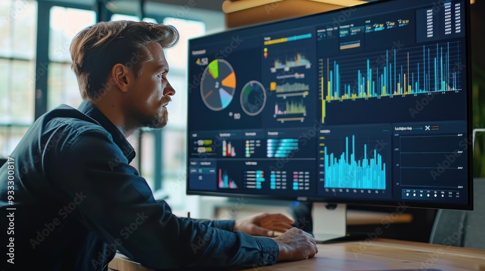 Showcase a business analyst presenting AI-driven insights during a ...