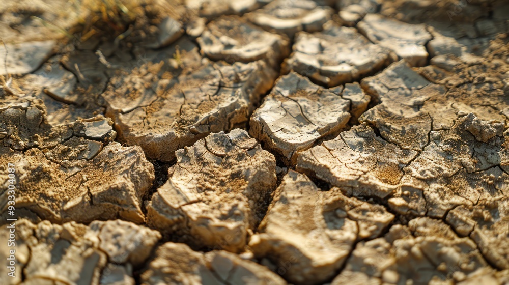 It showcases drought-stricken areas with cracked soil and parched ...