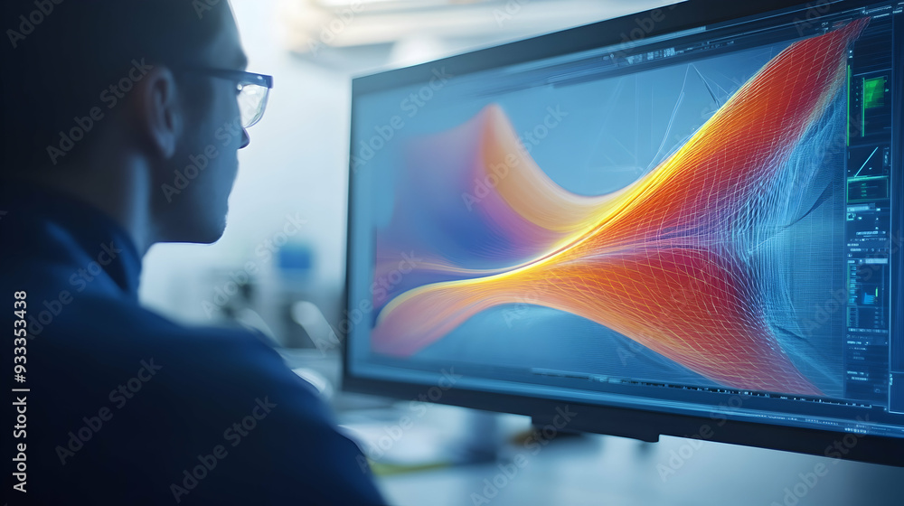 Zoomed-in image of an aerospace engineer designing a supersonic ...