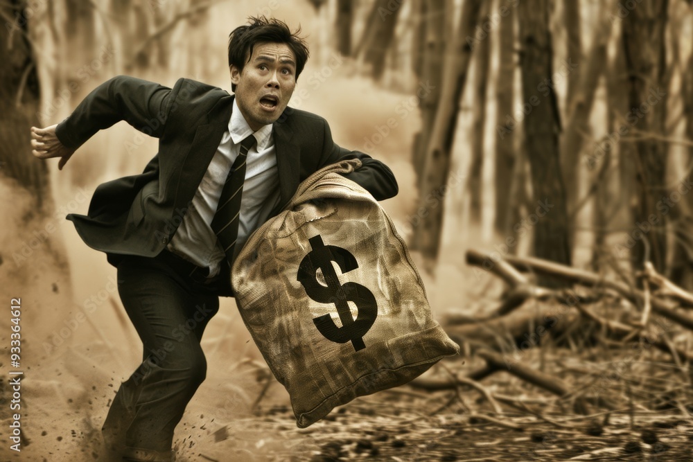 Businessman hit rising inflation pressures. Businessman faces economic ...