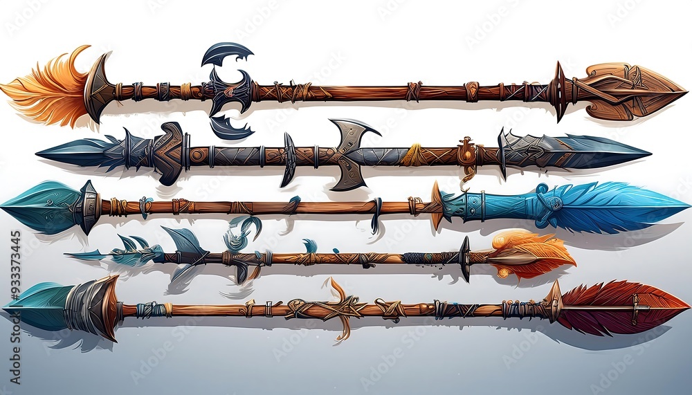 Nature-Inspired Arrow - set of doodle Nordic arrows with natural ...