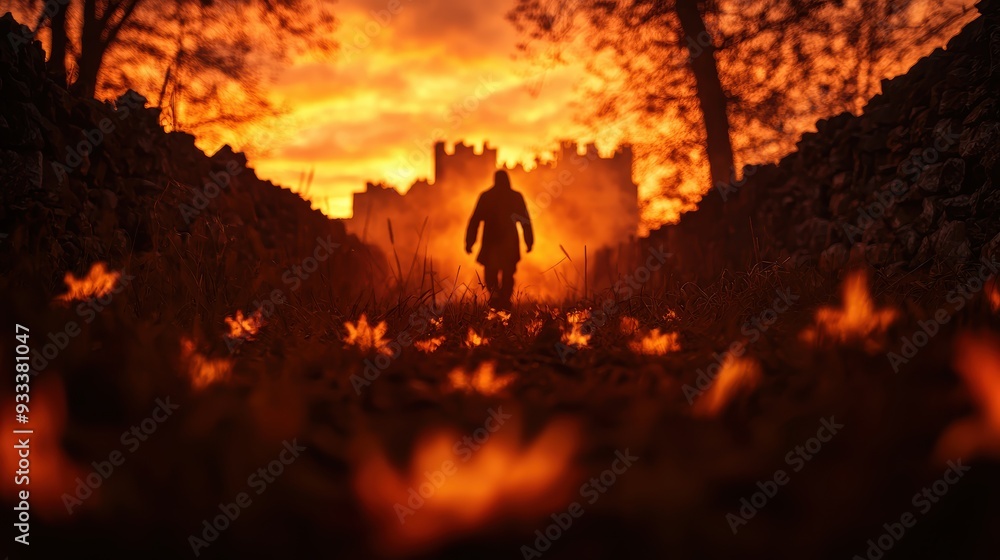 Ghostly Apparition in a Decaying Castle - Spooky Specter Phasing ...