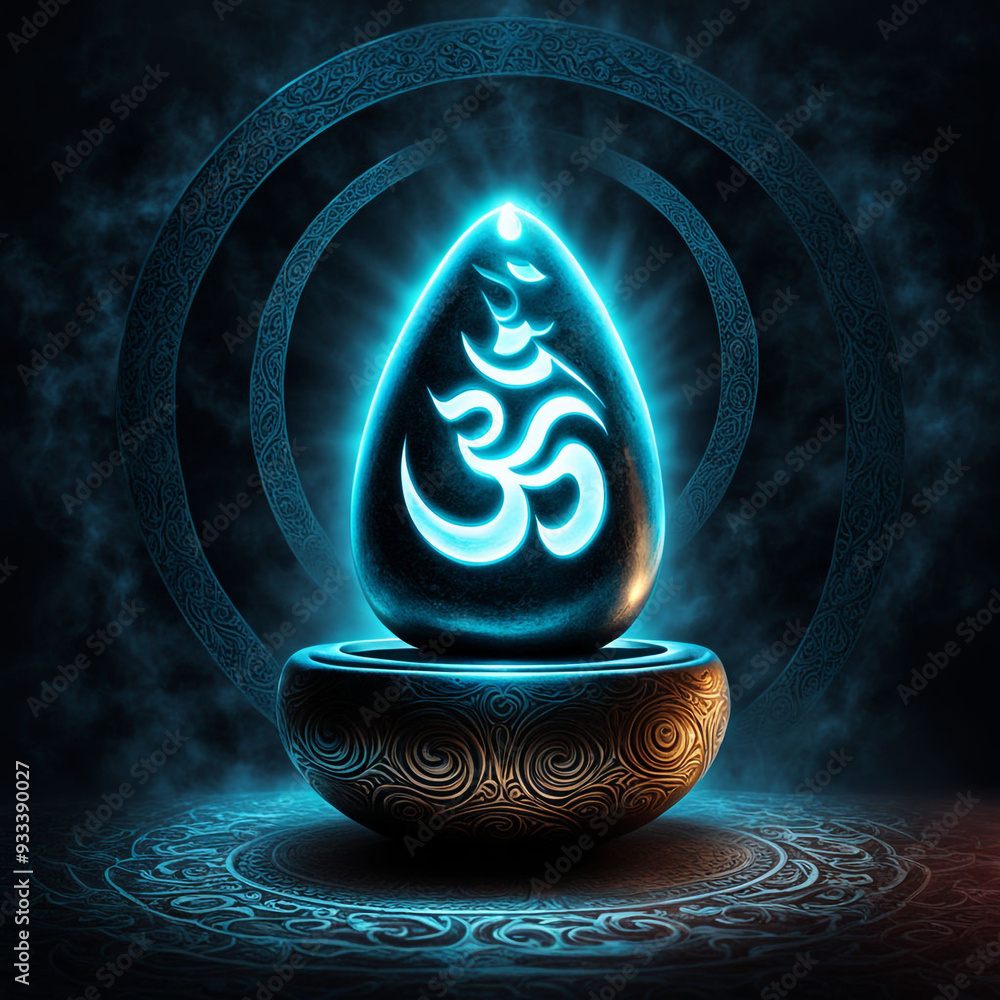 Glowing Shiva Lingam with Om Symbol, Mystical Aura, Ancient Symbol ...