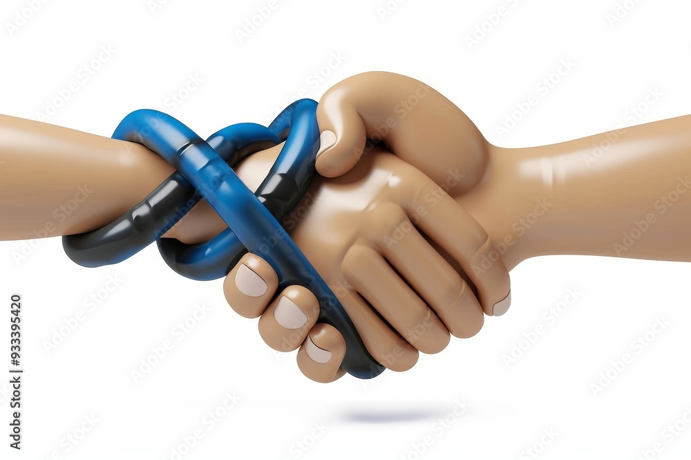 3d render, cartoon character tangled and knotted boneless flexible ...