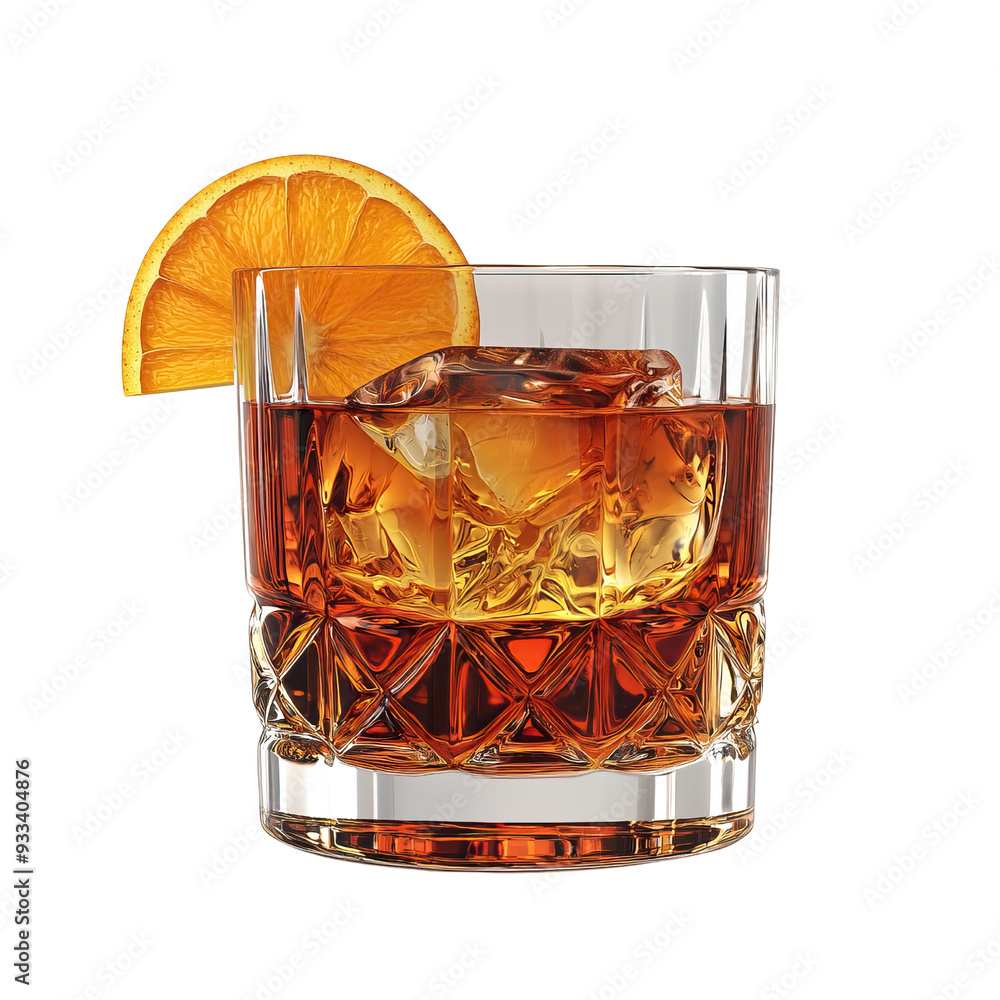 sazerac cocktail clip art isolated on white background Stock ...