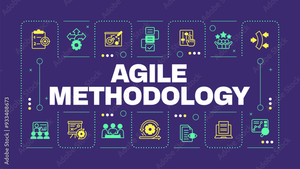 Agile methodology purple word concept. Risk assessment, product quality ...