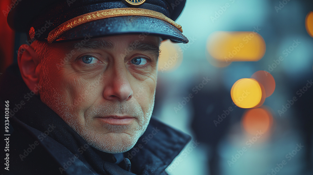 male and female transportation workers, such as bus drivers or train ...