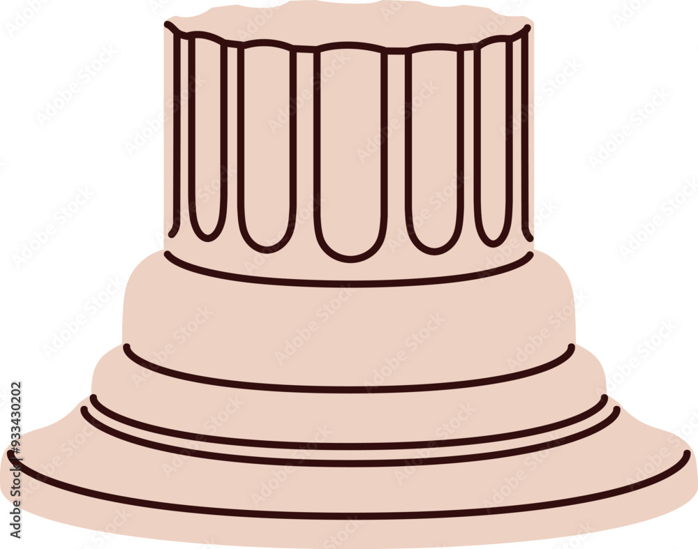 Greek column base, antique architecture. Classic ancient Roman design ...