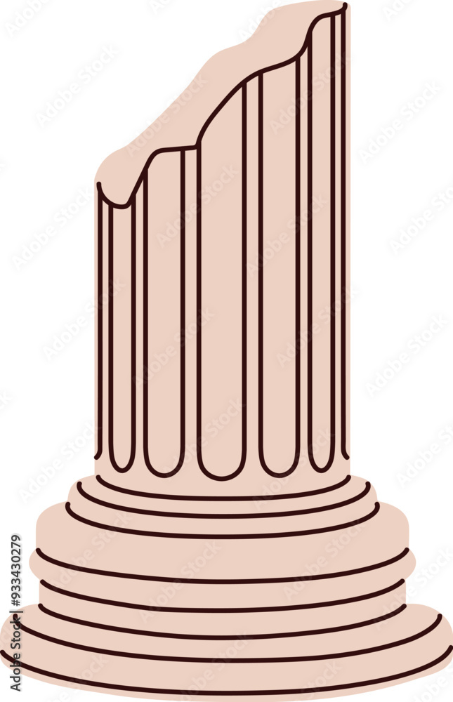 Column, antique stone pillar part. Ancient Greek architectural element ...