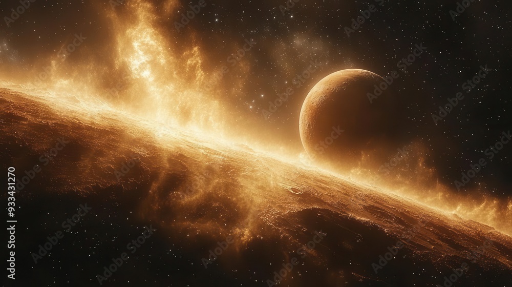 hyperrealistic render of mars floating in space detailed surface ...