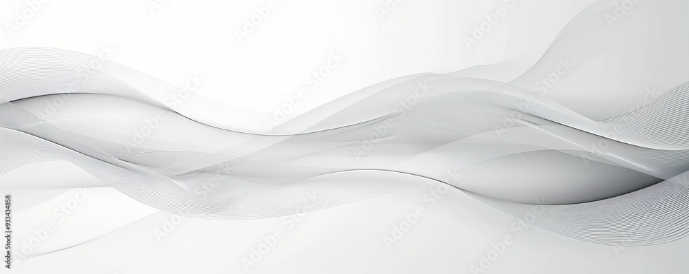 White and grey wave abstract background. Elegant soft curve shape ...